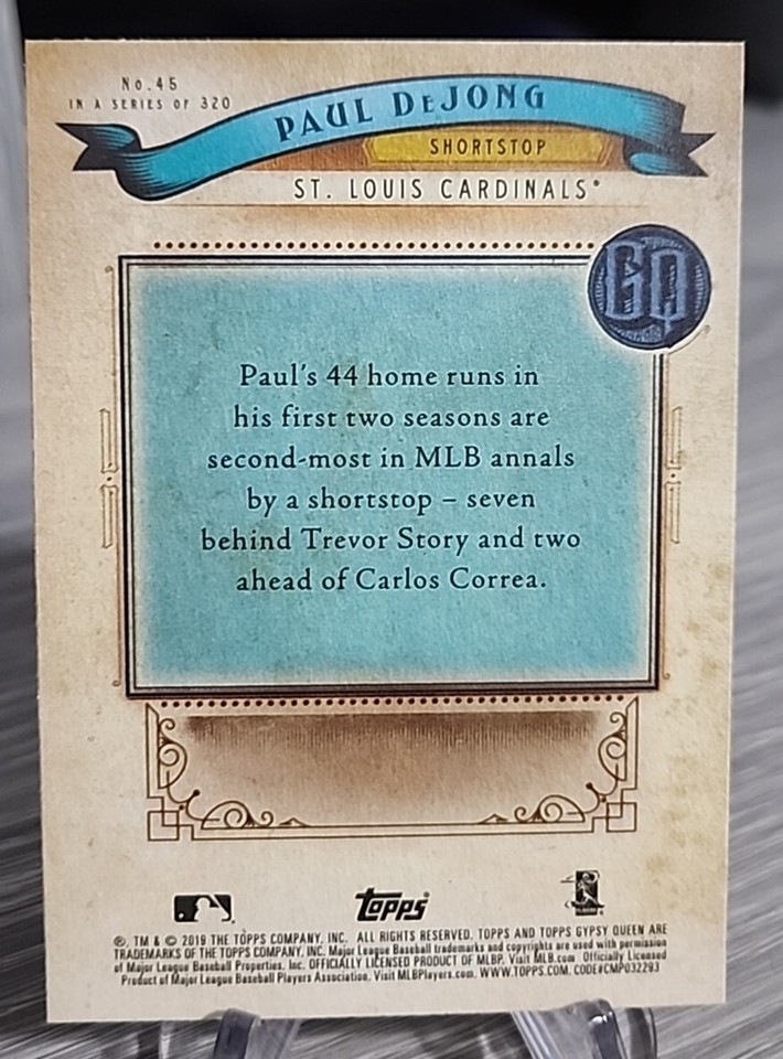 Paul DeJong 2019 Topps Gypsy Queen Missing Nameplate #45 St. Louis Cardinals | eBay