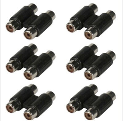 2way RCA Dual Female to Female Inline Coupler Audio Video Adapter ...