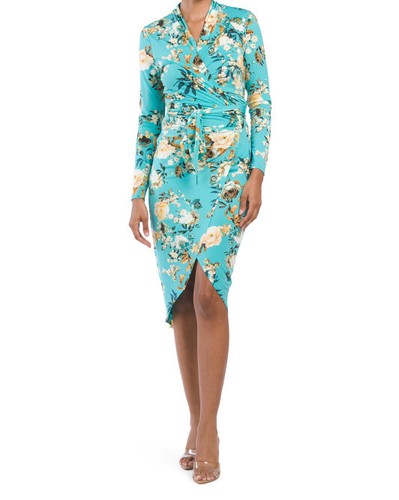 NEW RACHEL ROY GREEN FLORAL FAUX WRAP BELTED MIDI DRESS SIZE XXL $119 ...