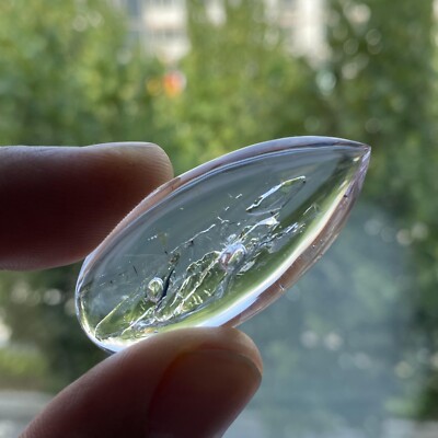Natural White Quartz Clear Moving Double bubble crystal Pendant Crystal ...