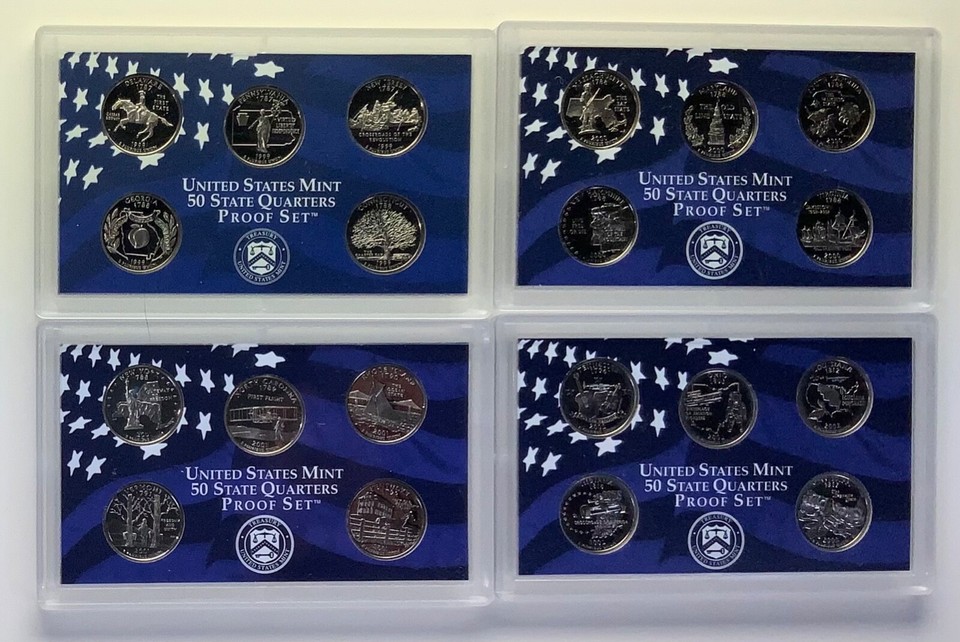 1999 -2009 Complete Mint Packaged 168 State Quarter PDS Clad BU & Clad ...