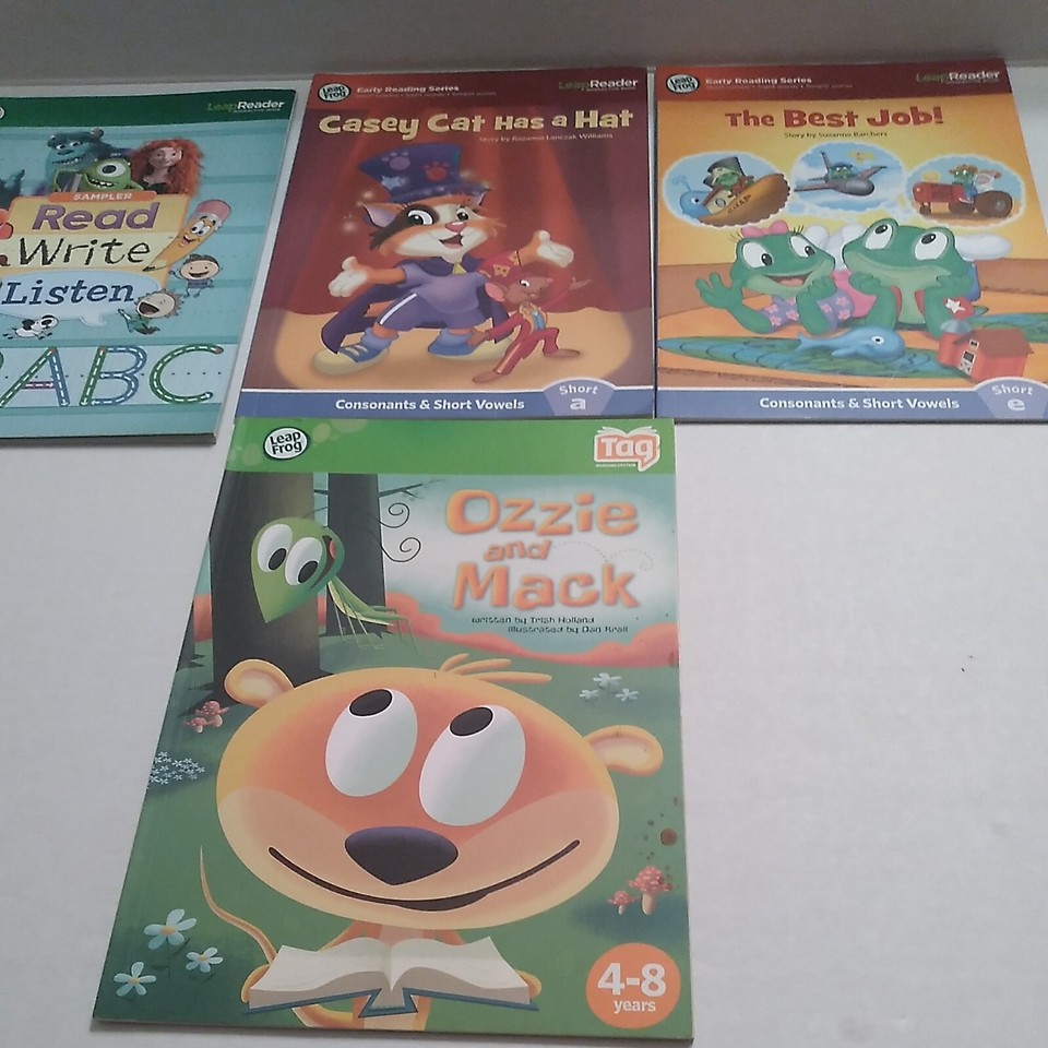 LeapFrog LeapReader Tag Learn to Read Lot of 8 Books Consonants & Short ...