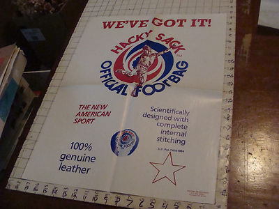 VINTAGE hacky sack paper: HACKY SACK POSTER aprox 18 x 22, folded, SO ...