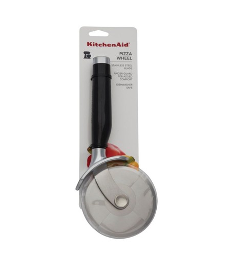 KitchenAid Pizza Wheel Cutter Slicer Stainless Steel Black with finger ...