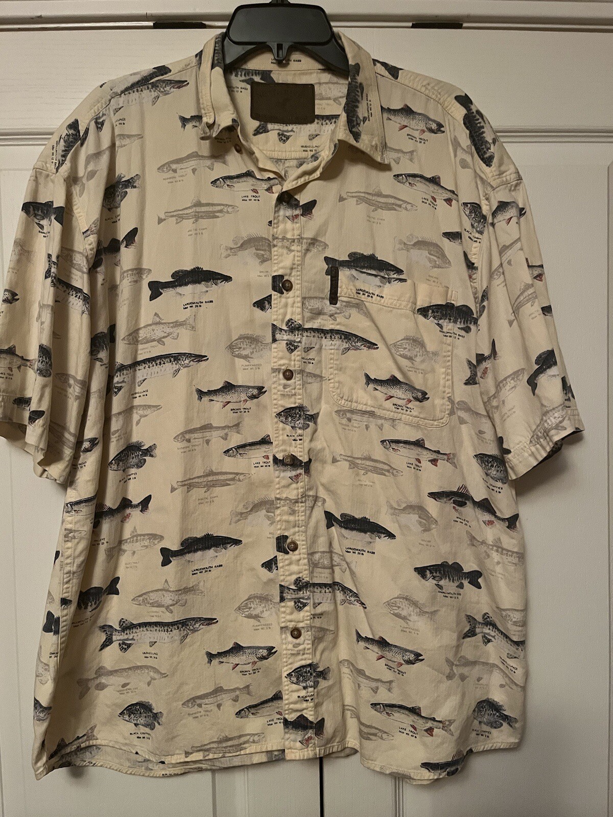 North River Men’s Fish Shirt Size Beige XL | eBay