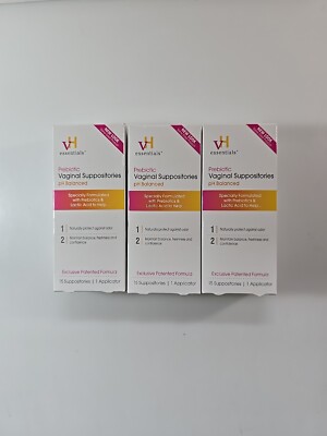 VH Essentials Vaginal Suppositories, 15 Suppositories 1 Applicator LOT ...