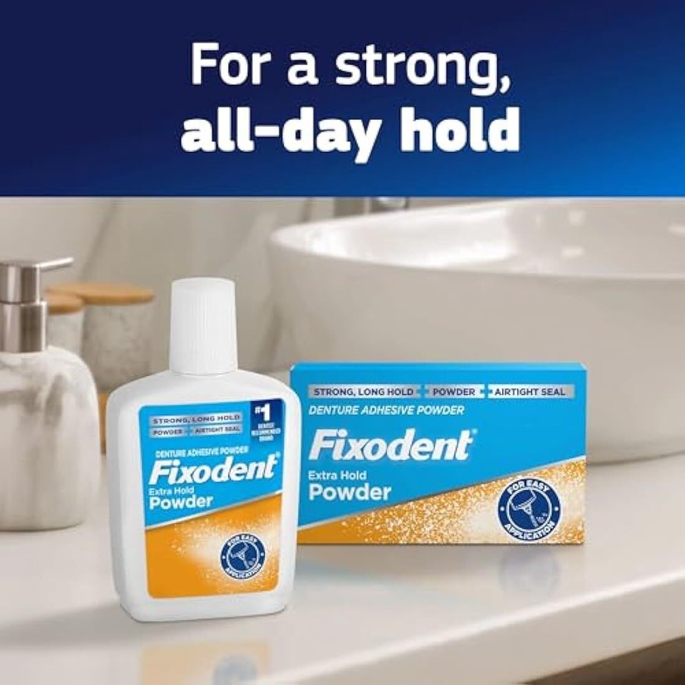 Fixodent Fixodent Denture Adhesive Powder Extra Hold, Extra Hold 2.7 Oz ...