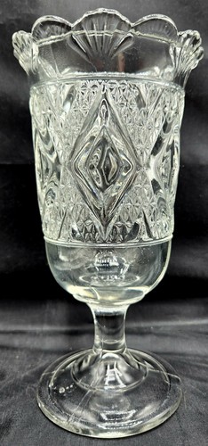 Bryce, Higbee & Co. GRAND Clear Glass Pedestal Celery Vase EAPG Mid ...