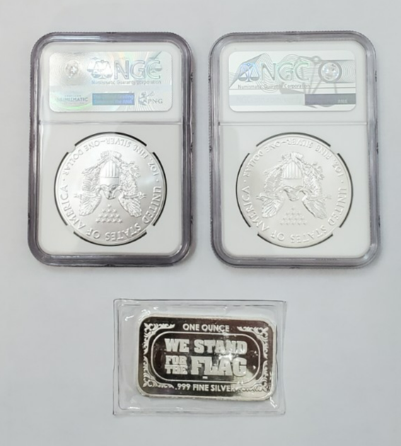 Silver Coins Lot - 2016 Silver Eagle MS70 - 2020 Silver Eagle MS70 ...