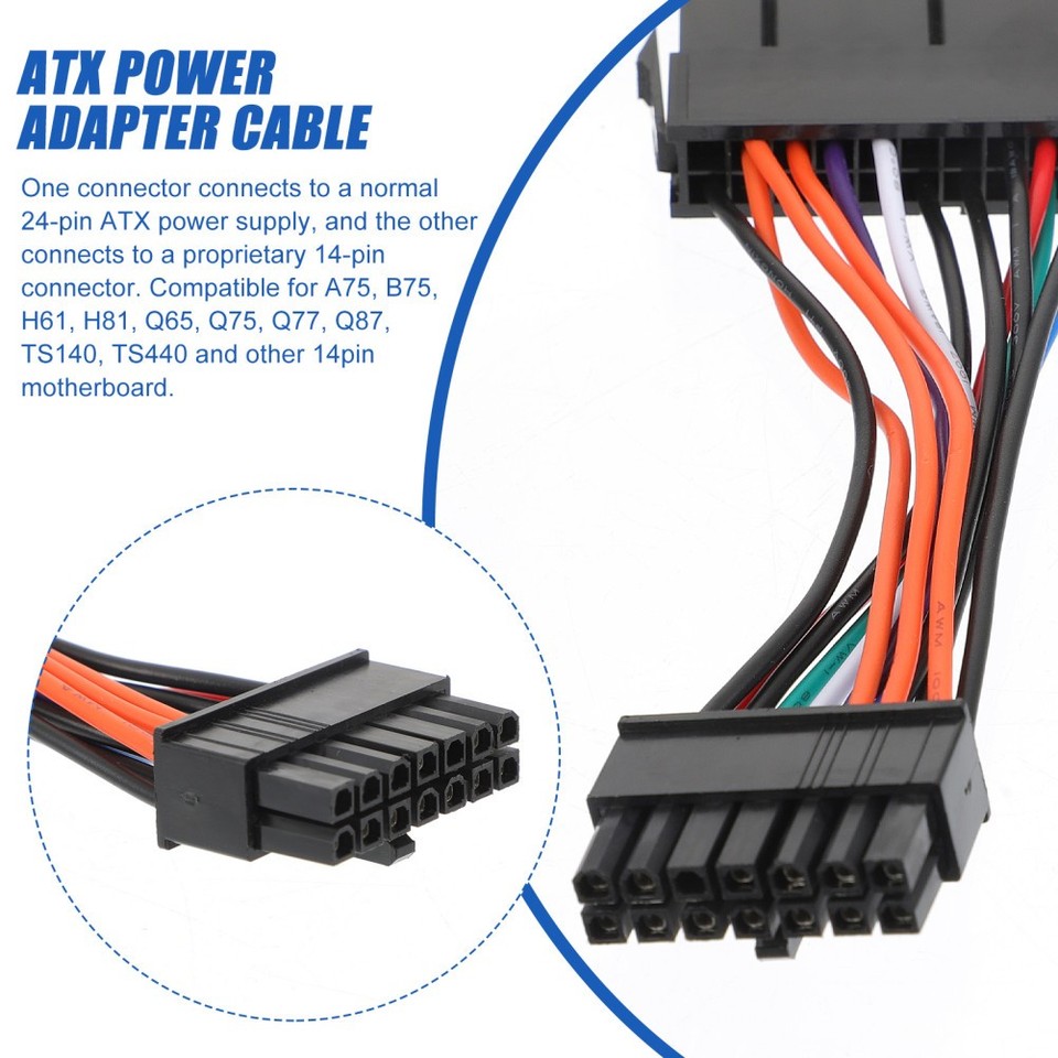 Power Supply Extension Cable Kit Unit Computer Motherboard Adapter ...