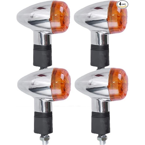 Turn Signal Lights Front Rear Blinker Indicator Light Amber Chrome ...