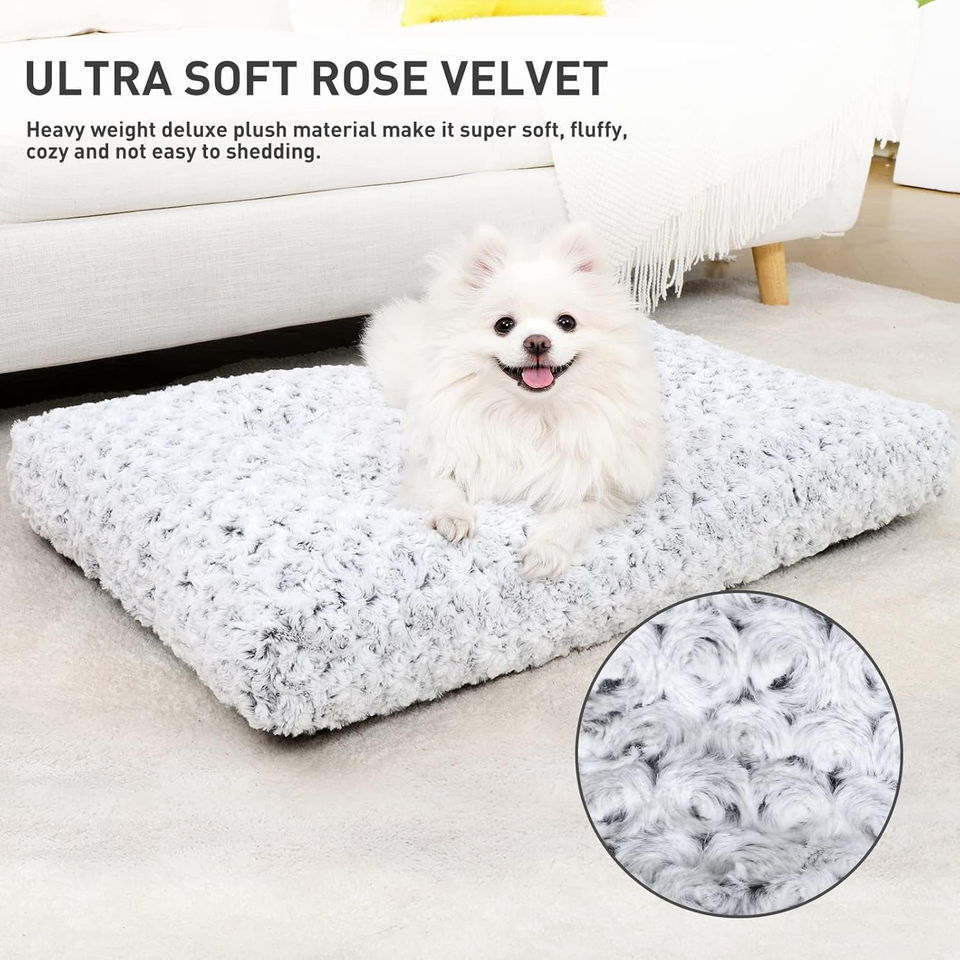 Washable Dog Bed, 29Inch Deluxe Plush Dog Crate Beds Kennel Pad Anti ...