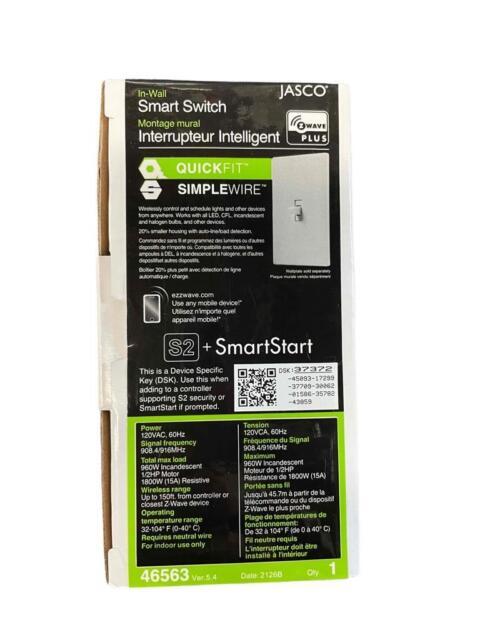 Jasco Z-Wave Plus In-Wall Smart Toggle Switch - White (46563) for sale ...