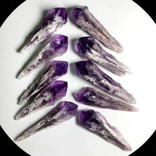 Natural Amethyst Geode Druzy Cluster Quartz Crystal Point Wand Scepter ...