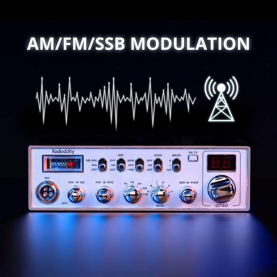 Radioddity QT40 10 Meter SSB Ham Radio, Digital Noise Reduction 40W ...