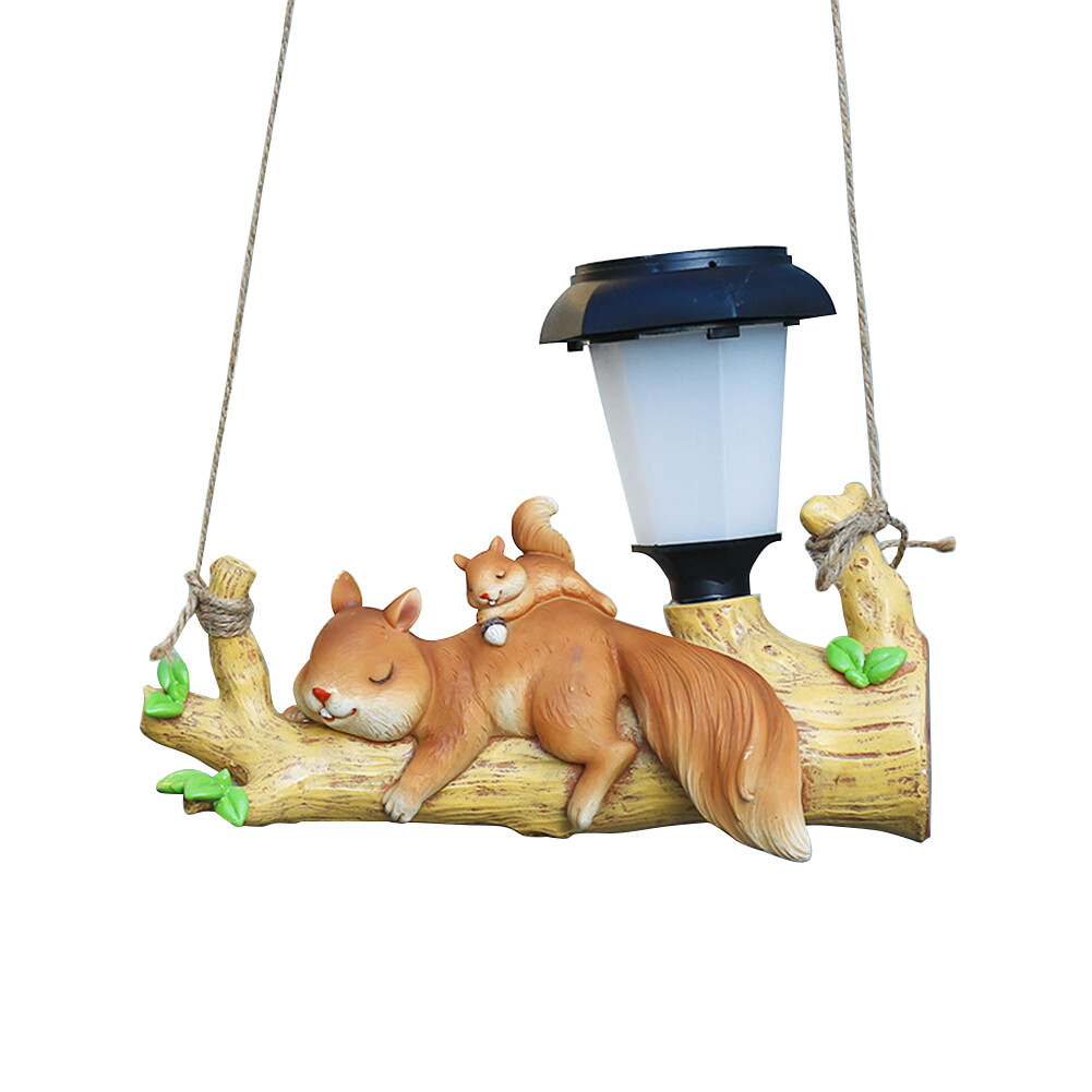 LED Solar Decorative Lamp Resin Ornament Squirrel Sloth for Home Path ...