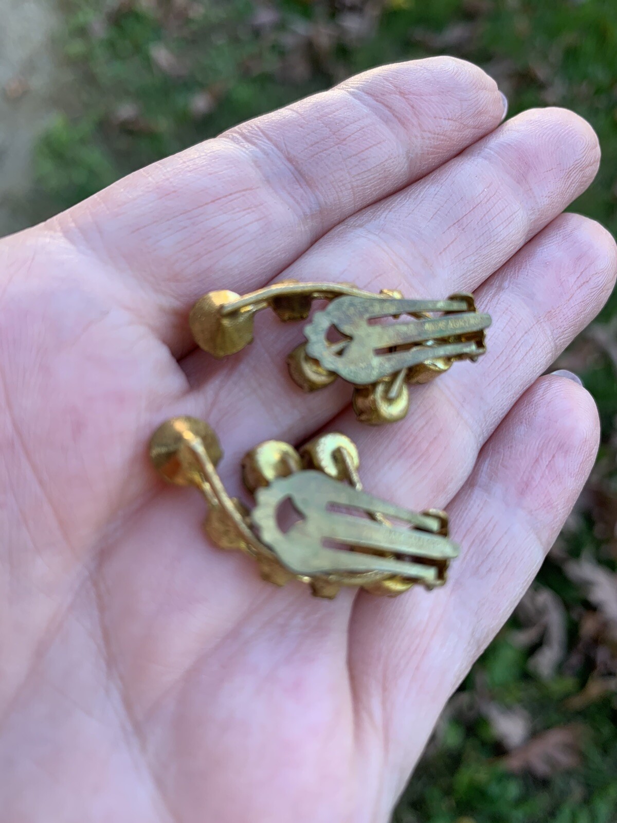 VINTAGE AUSTRIA Amber green Autumn Colors RHINESTONE … - Gem