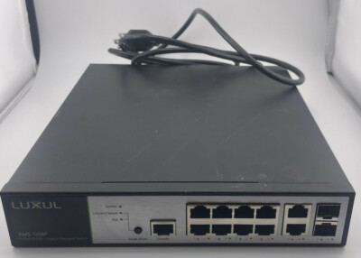 LUXUL XMS-1208P NETWORK 12 PORT 8 POE+ GIGABIT MANAGED SWITCH | eBay