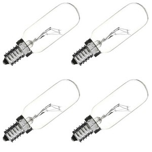 4 x Lyvia E14 Clear Lamp Tubular 40w SES Cooker Hood Extractor Light ...