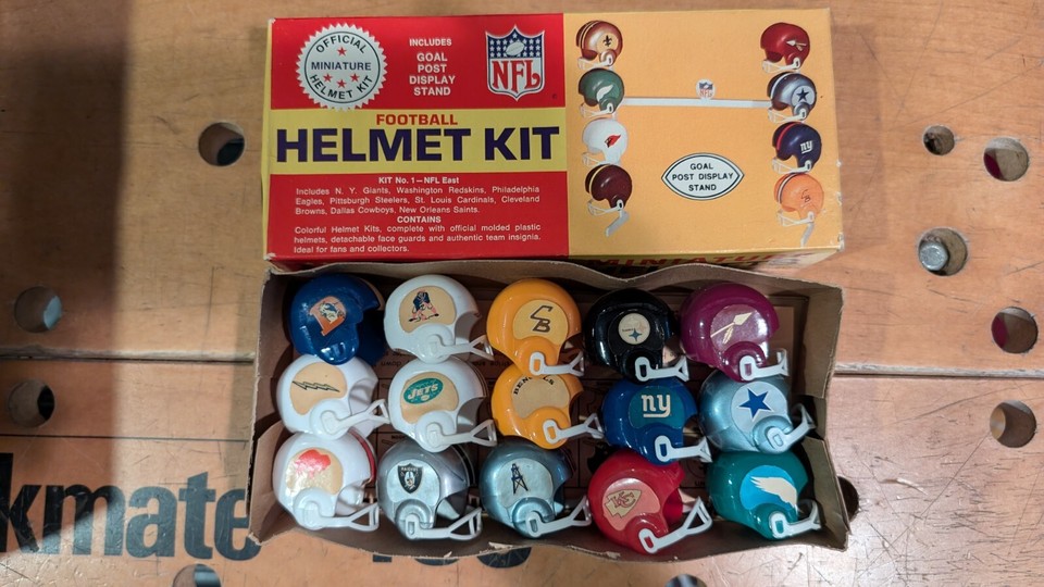 Orange Products All-Pro Miniature Helmets NFL AFL 1966 15 helmets ...