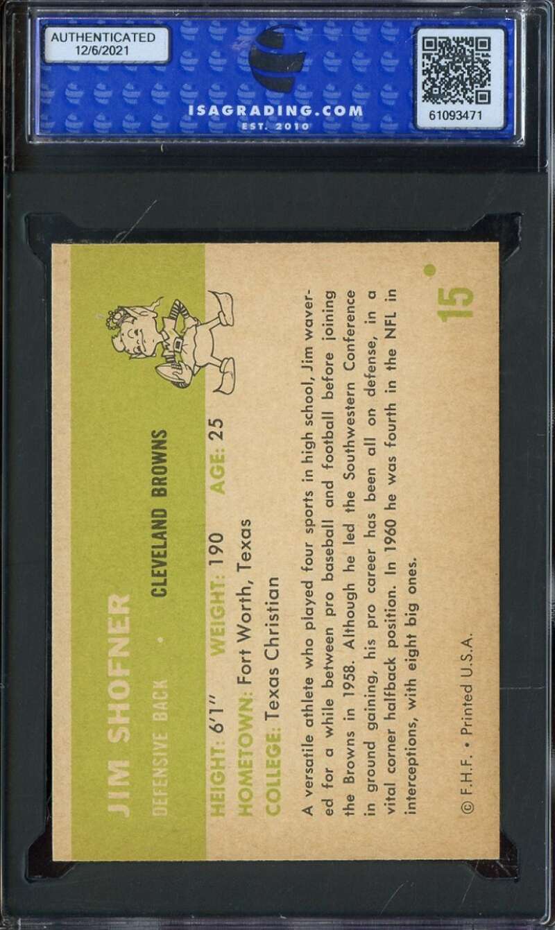 1961 Fleer - #15 Jim Shofner for sale online | eBay