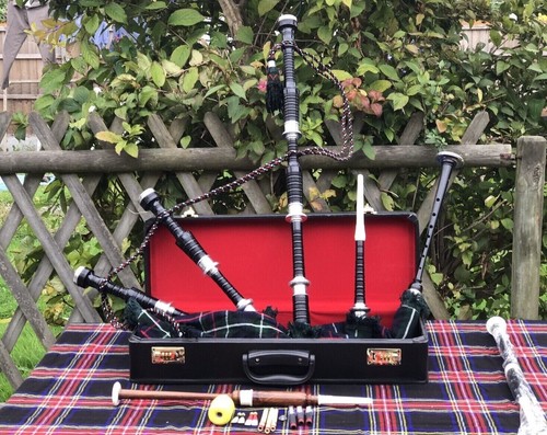 New Traditional Scottish Great Highland Bagpipe with Extra Pipe chanter ...