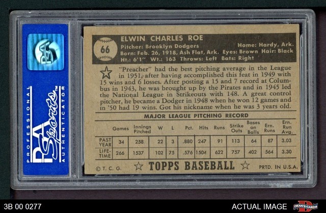 1952 Topps - Black Back #66 Preacher Roe for sale online | eBay