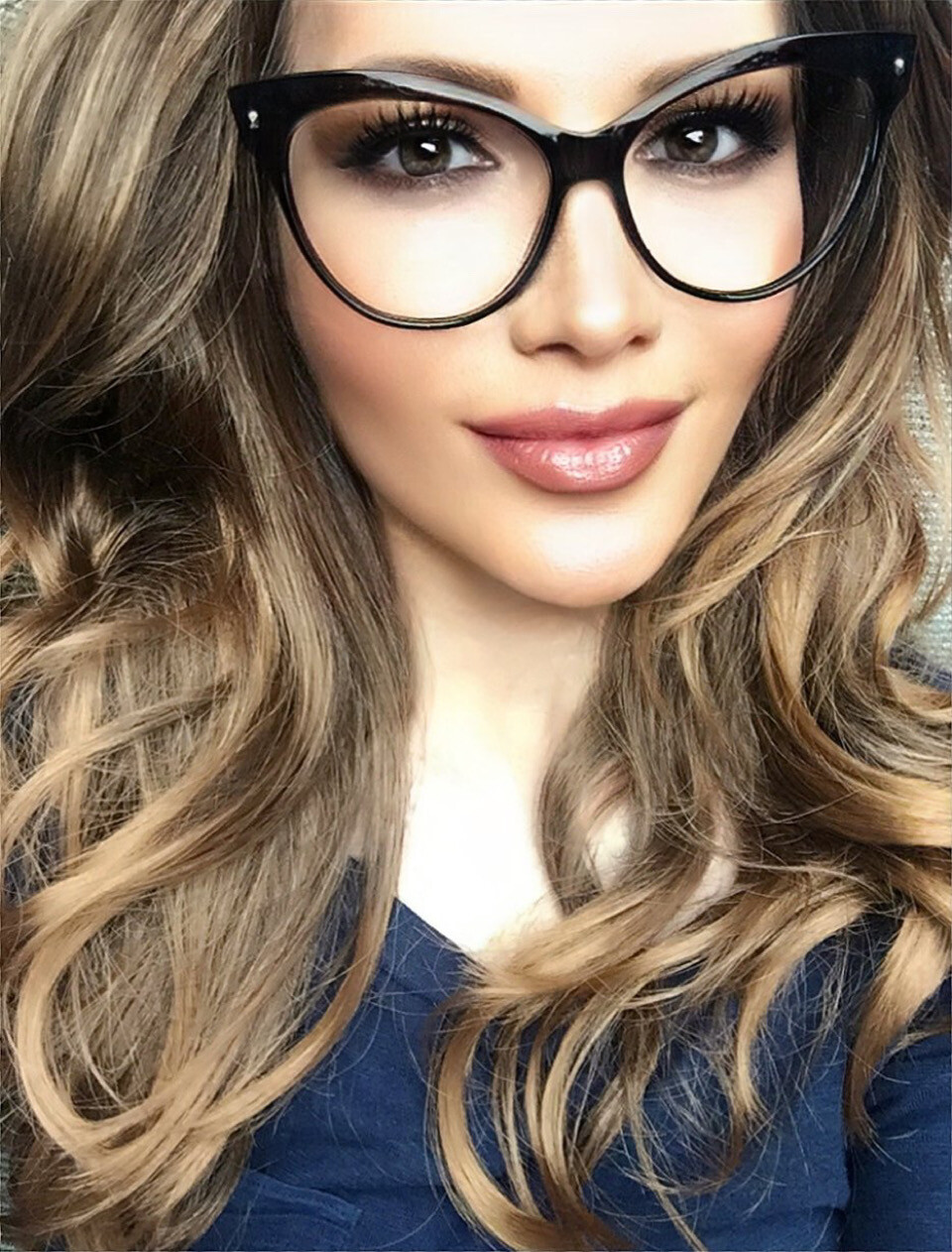 Sexy Oversized Cat Eye PinUp Clear Lens WaYfe Large Women Eyeglasses ...