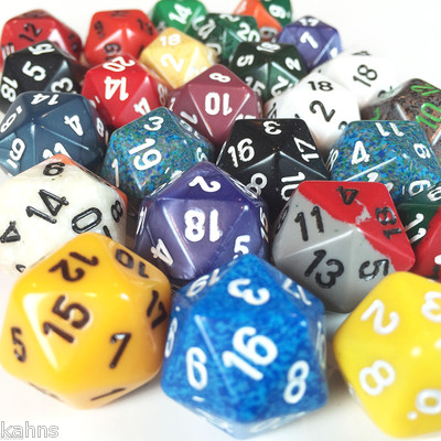 Chessex d20 Dice - Fifty count (50) assorted 20-sided dice - Twenty ...