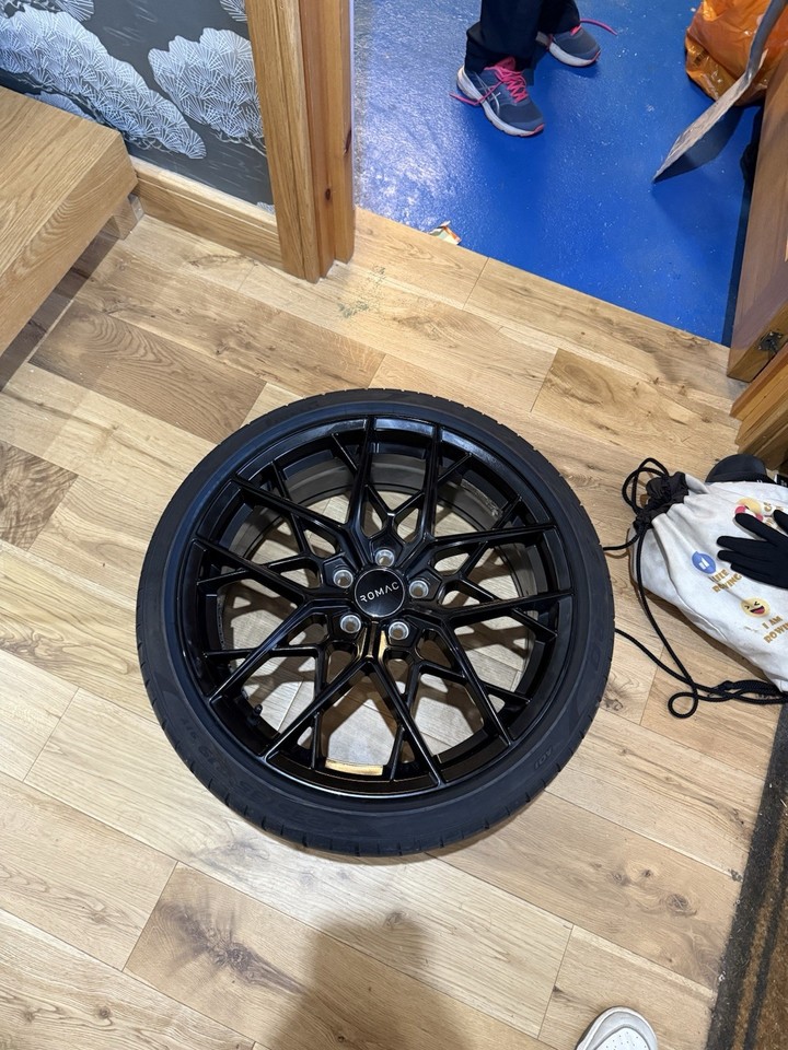 19 Inch Romac Vortex Gloss Black Alloy Wheels & Tyres for Audi A3 A4 A5 ...