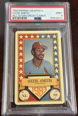1983 PERMA-GRAPHICS ALL-STAR CREDIT CARDS #17 OZZIE SMITH HOF PSA 9 | eBay