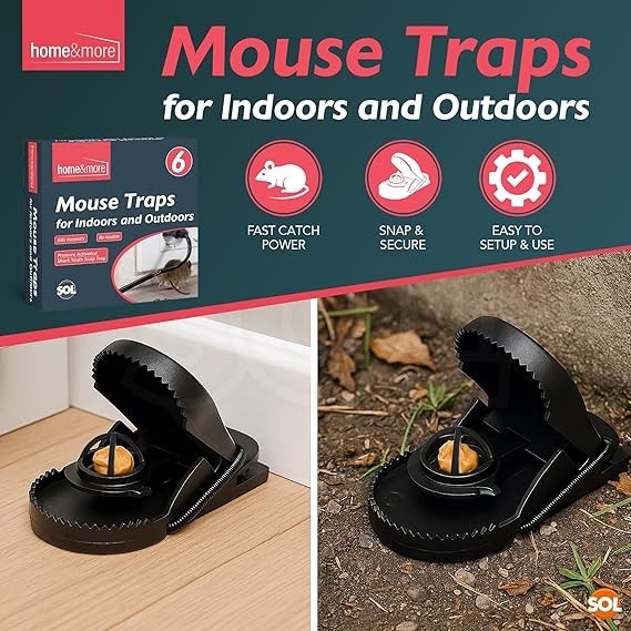 6pk Mouse Traps for Indoors and Outdoors, Shark Tooth Design Mouse trap ...