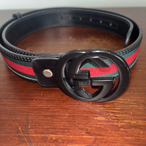 GUCCI Belt Mens Size 50 / 125 Classic Green/Red & Black Interlocking ...