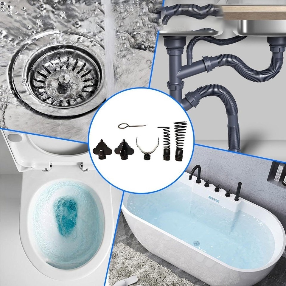 Pipe Cleaning Kit Clears Diverse Obstructions Heavy-duty Springs Plated ...