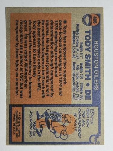 1976 Topps #486 Tody Smith (VG) | eBay
