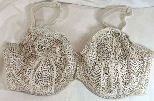 Cacique Bra 42F Modern Linear Lace Underwire Ivory / Beige Full ...