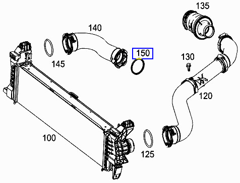 Mercedes Turbocharger-Intercooler Pipe Seal Ring Gasket A0279974045 New ...