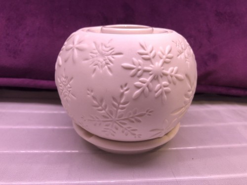PartyLite Snowflake Winter Tealight Candle Oil Warmer Bisque Sphere | eBay