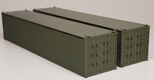 Set of 2 - HO Scale 40' Ft Shipping Containers - Green - Train Freight ...