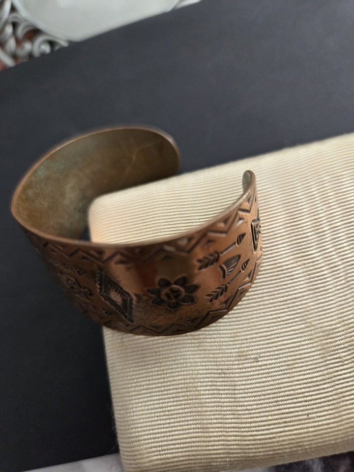 Vintage Copper Bracelet Cuff Southwestern Signed | eBay