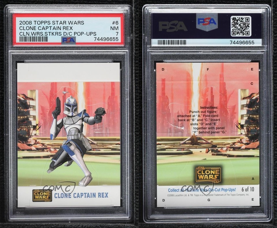 2008 Topps Star Wars: The Clone Wars Die Cut Pop-Ups Captain Rex #6 PSA ...