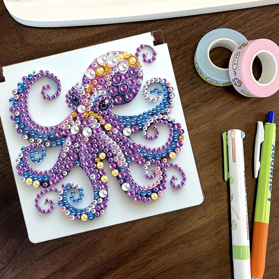 Diamond Painting Note Box Octopus Diamond Art Notecard Box Gem Art ...