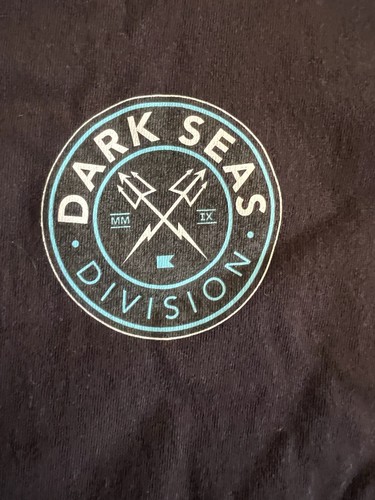 Preowned Dark Seas Division Black Front And Back Logo T-Shirt Size L | eBay