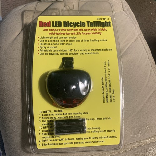 Harbor Freight Rear Bike Light Night Riding Cycling, Red LED Bicycle ...