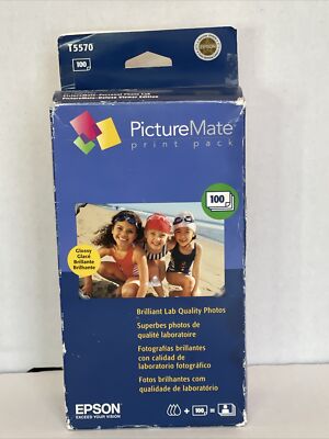 Epson PictureMate Print Pack Inkjet Cartridge 100 Glossy Photo Paper ...