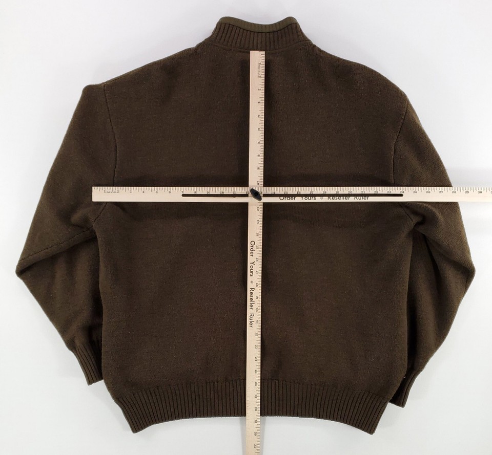 Orvis Full Zip Wool Bomber Jacket Olive Green Long Sleeve Mens XXL | eBay
