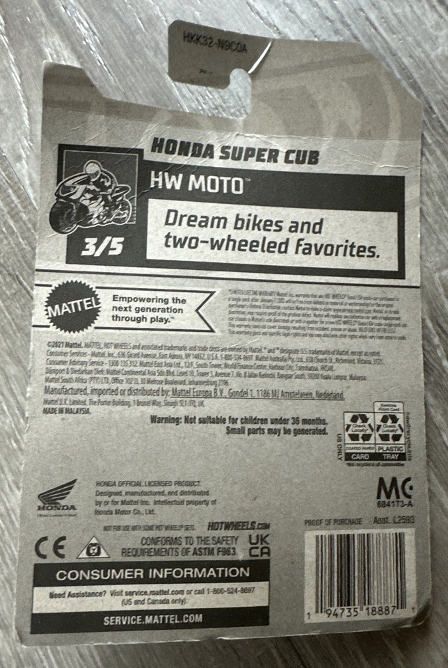 Hot Wheels Yellow Honda Super Cub 87/250 2023 | eBay
