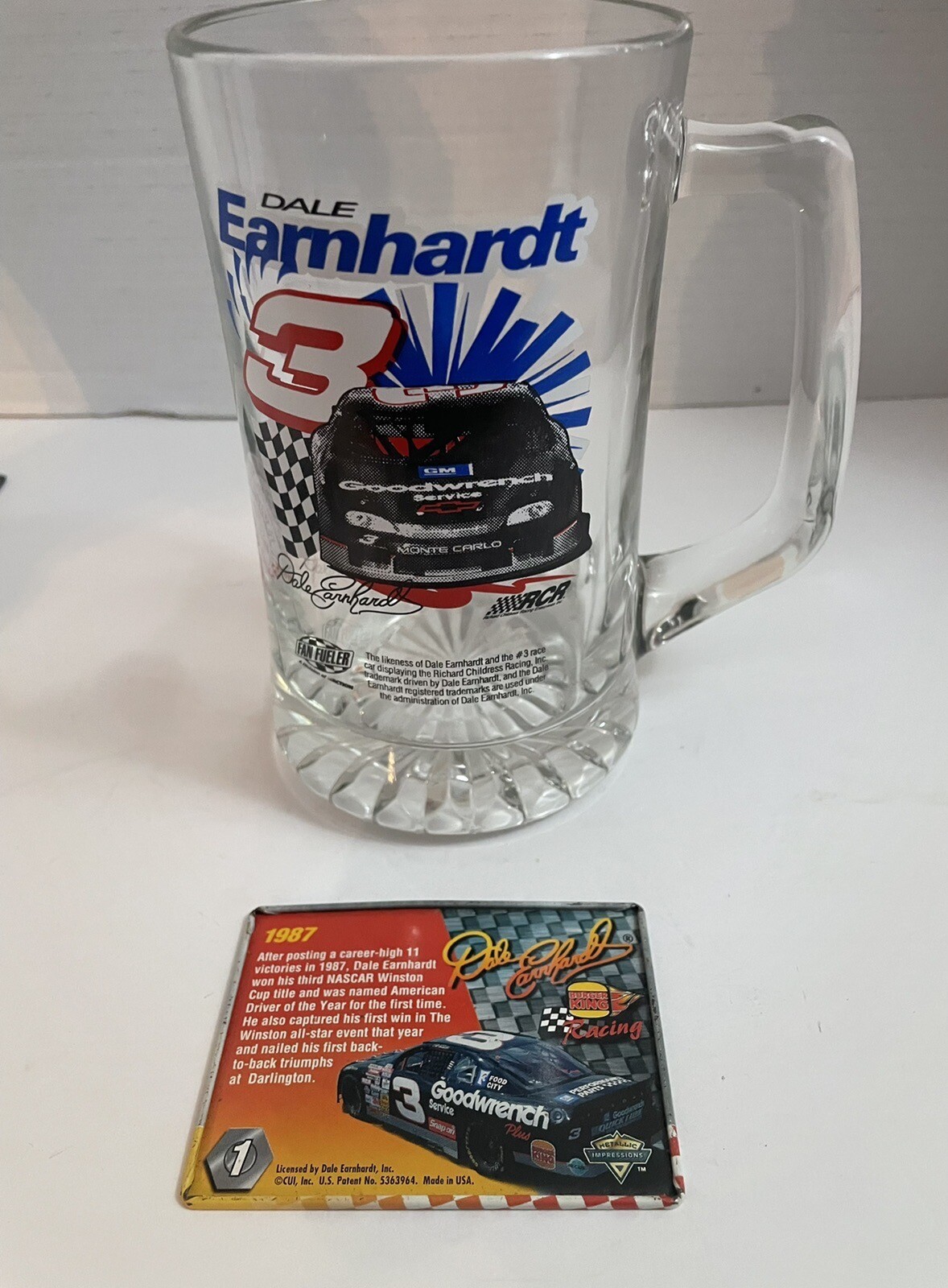 Dale Earnhardt Mug NASCAR 1998 plus vintage Burger King Dale Earnhardt ...