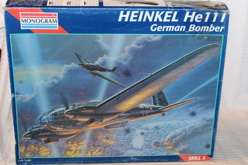 1/48 Scale Monogram, Heinkel He111 German Bomber Model Kit #5509 BN ...
