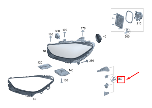 New MERCEDES-BENZ C W206 Left Headlight Holder Repair Kit A2068209700 ...